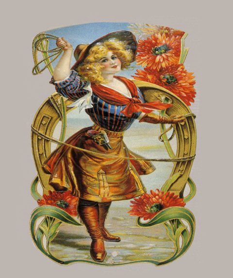 73 Cowgirl In A Corset Pin Up Special Large Vertical Bag 8 75″ X 10